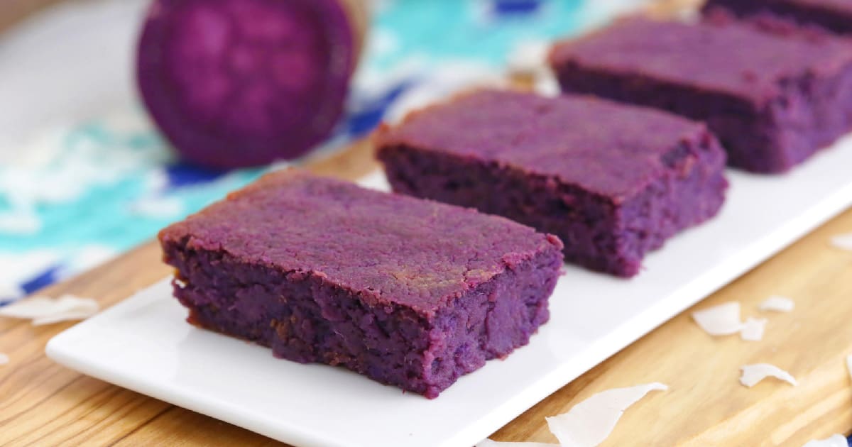 Purple Sweet Potato Breakfast Bars | Vegan & Lower Carb - Mind Over Munch