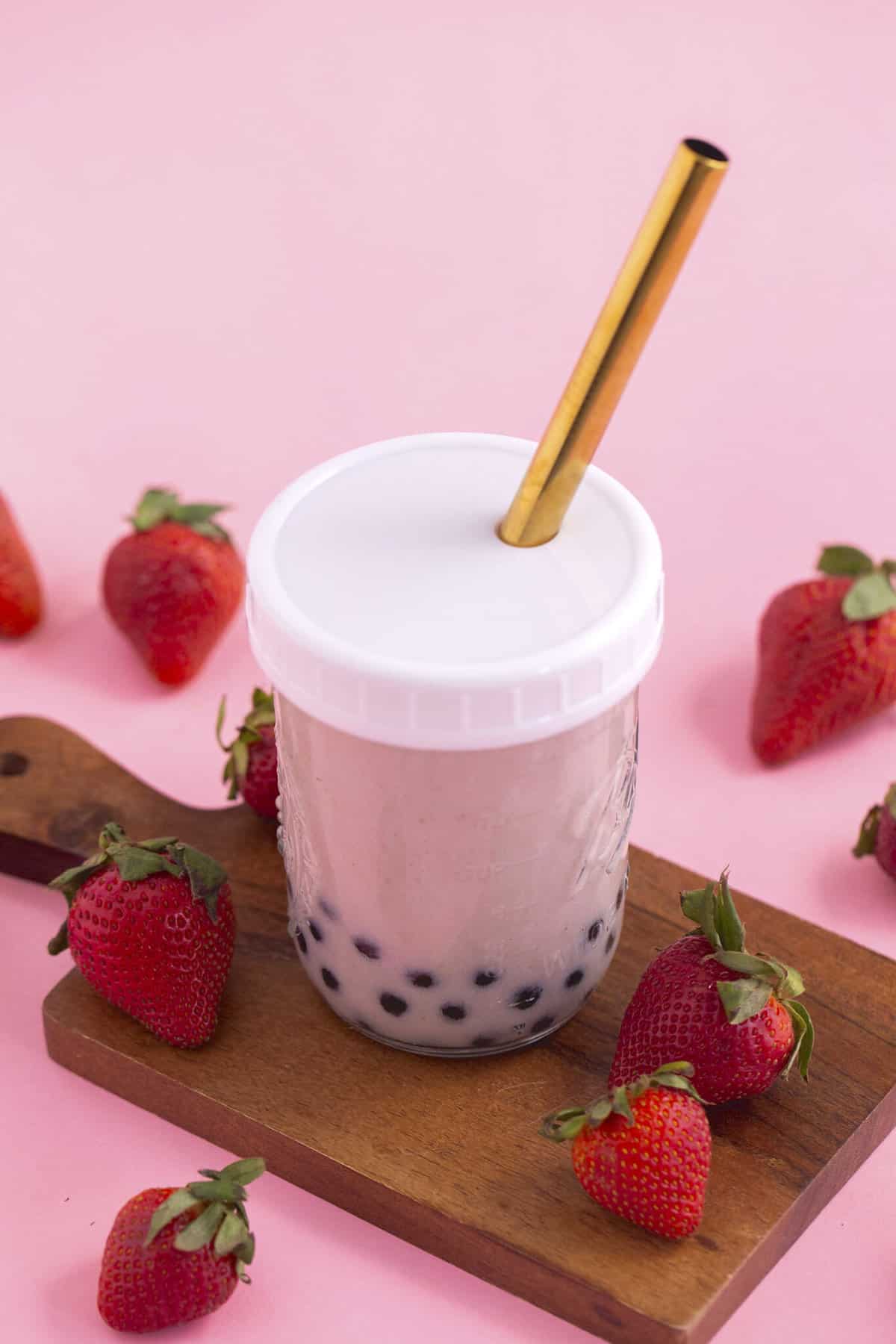 Strawberry Boba Tea Recipe Mind Over Munch Strawberry Boba Tea Recipe Mind Over Munch