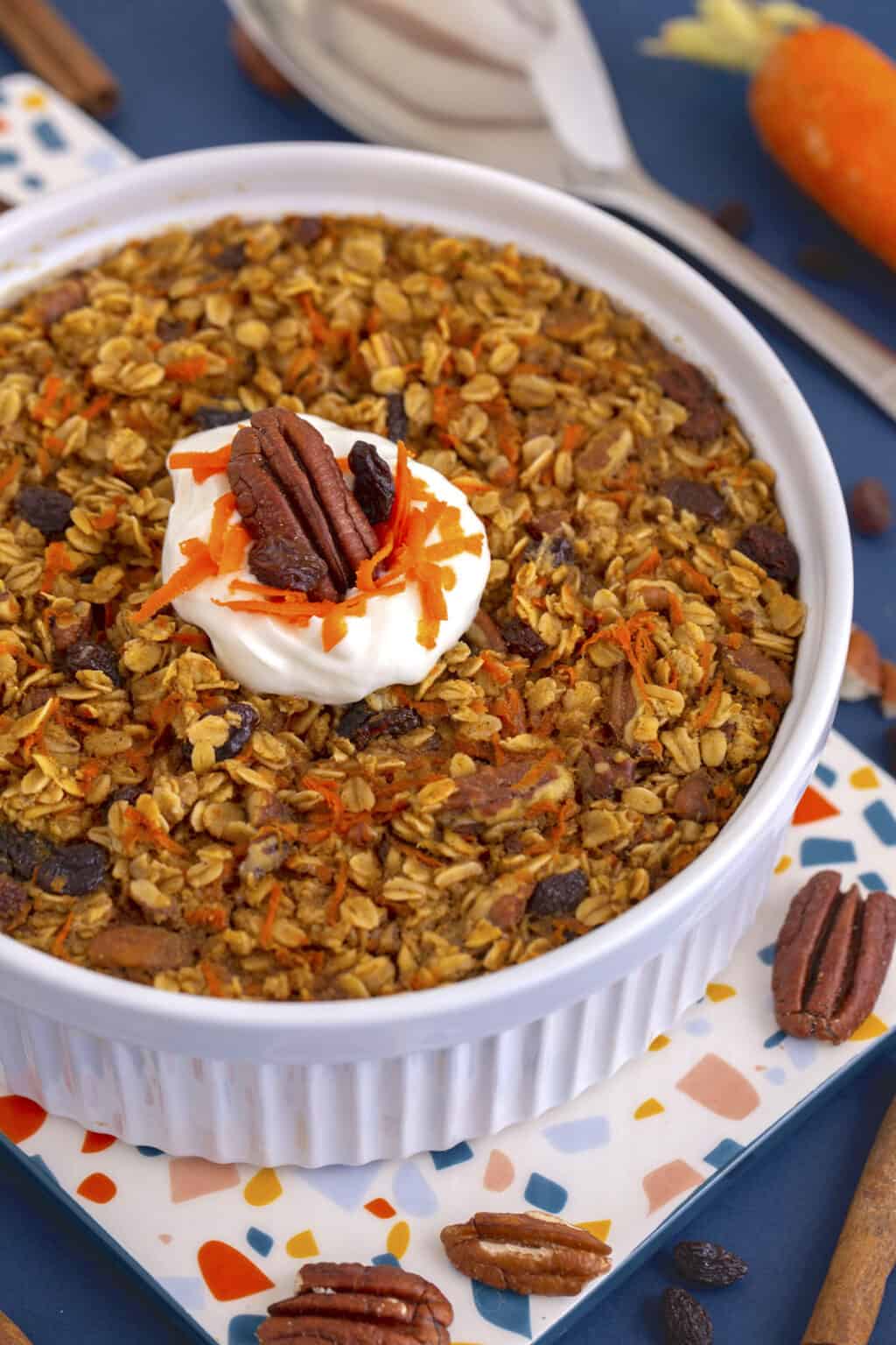 Carrot Cake Baked Oatmeal - Mind Over Munch