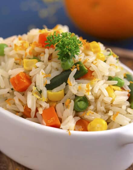 Lemon Butter Salmon with Rice Pilaf - Mind Over Munch