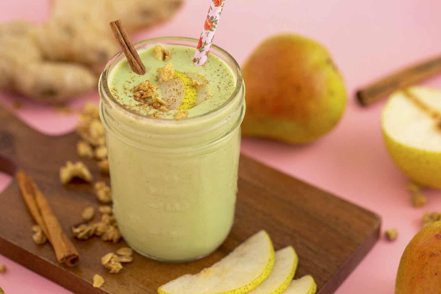 Cinnamon Pear Ginger Smoothie - Mind Over Munch