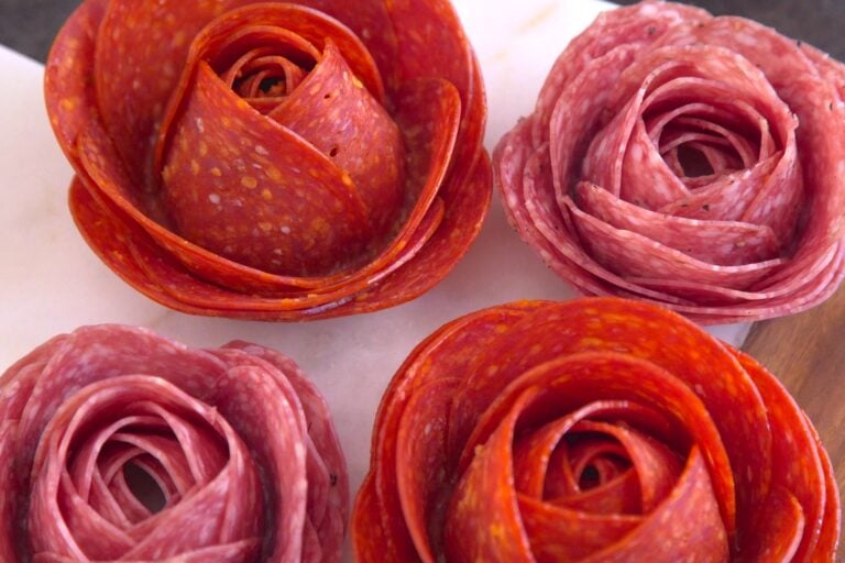 How to Make Meat Roses for a Charcuterie Board - Mind Over Munch