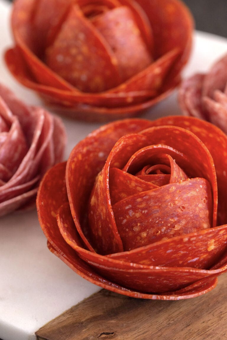 How to Make Meat Roses for a Charcuterie Board - Mind Over Munch