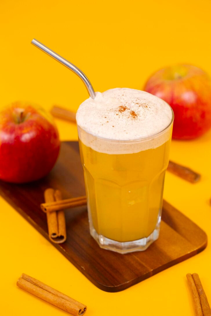 Iced Apple Cider with Cinnamon Cold Foam - Mind Over Munch